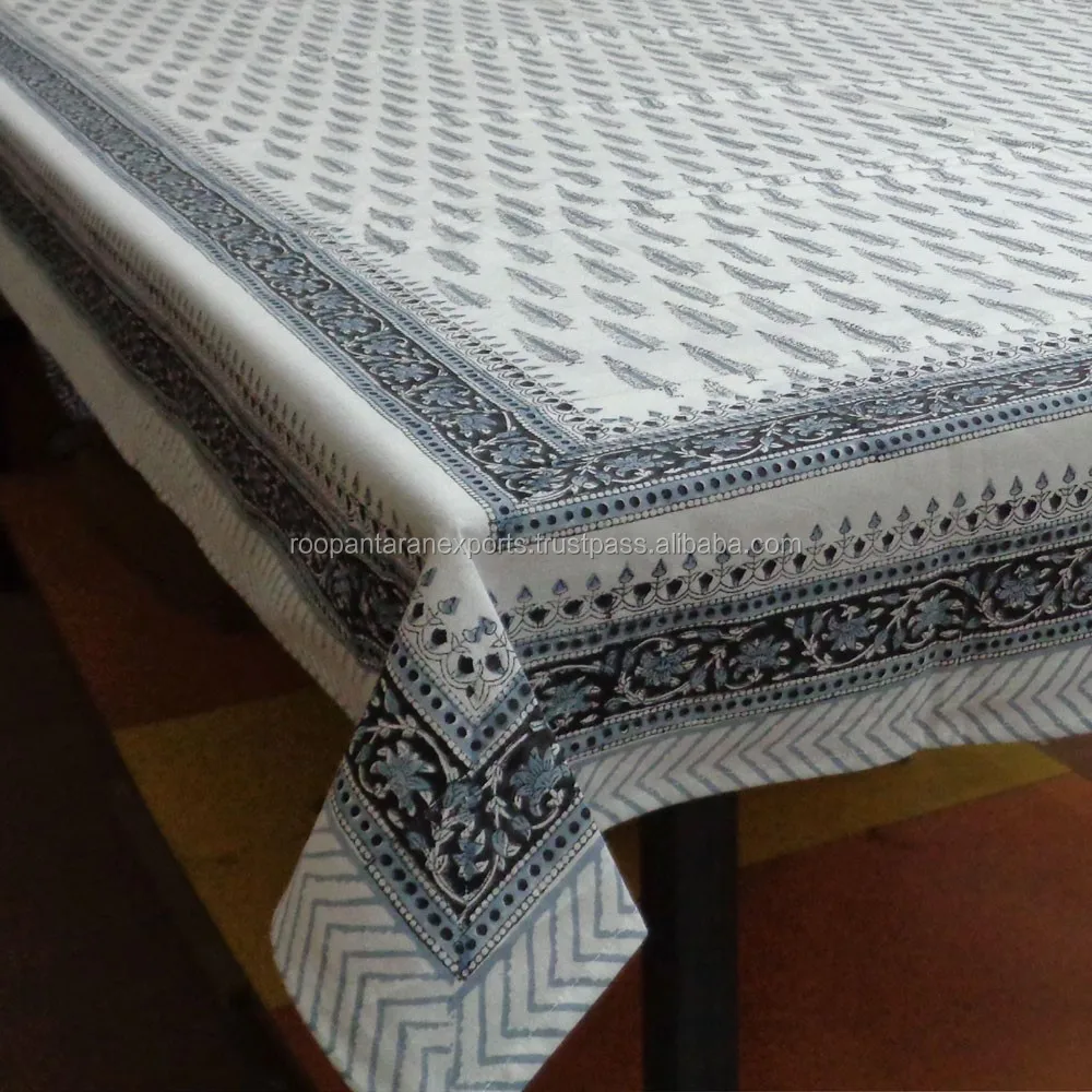 Winter Fall Tree Indian Hand Block Printed Cotton Tablecloth - Buy ...