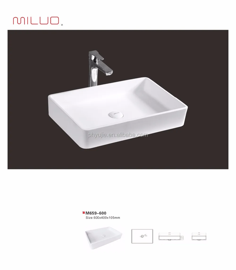 Cast Stone Basin-stone Resin Countertop Basin- Long Rectangular ...