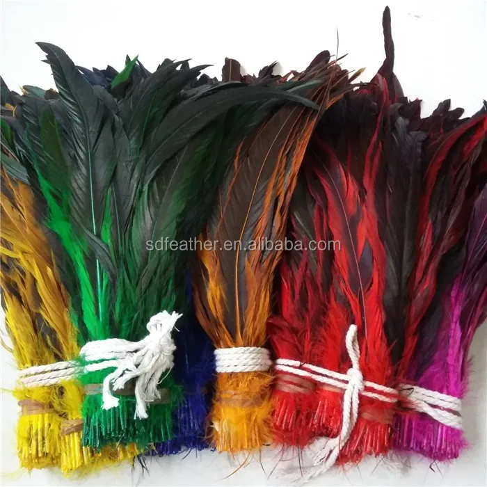 30-35cm Dyed Blue Rooster Feathers Factory Cheap Price For Decor - Buy ...