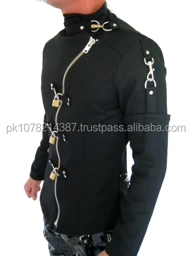 New 2015 Gothic Mens Jacket Psycho Padlock Straight Gothic Steampunk ...