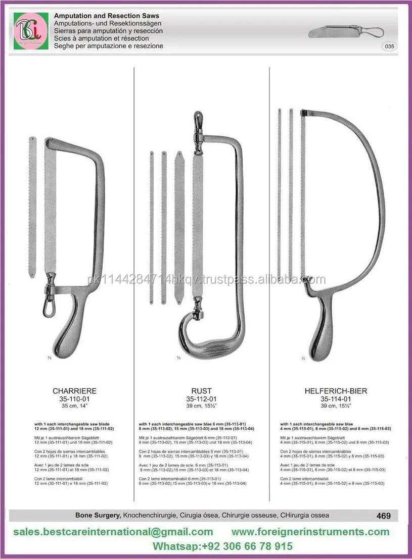 Charriere Amputation Saw Orthopedic Amputation Saw Resection Saw - Buy ...
