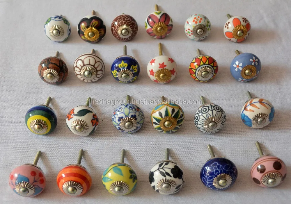 Modern Unique Hand Painted Ceramic Cabinet & Aluminum Door Knobs New Furniture Handles for ...