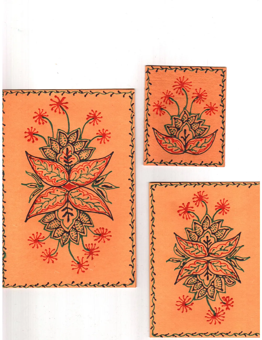 Handmade Skeleton Leaf Greeting Cards Made On Recycled Handmade Papers ...