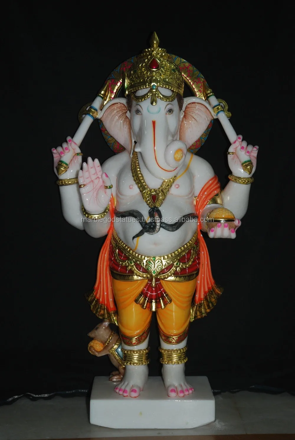 White Marble Ganesh Murti Hand Carved - Buy Hand Carved Latest Design ...