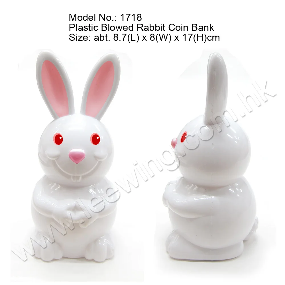 Funny Cute Bath Toy - Plastic Pink Vinyl Bunny Rabbit Money Bank