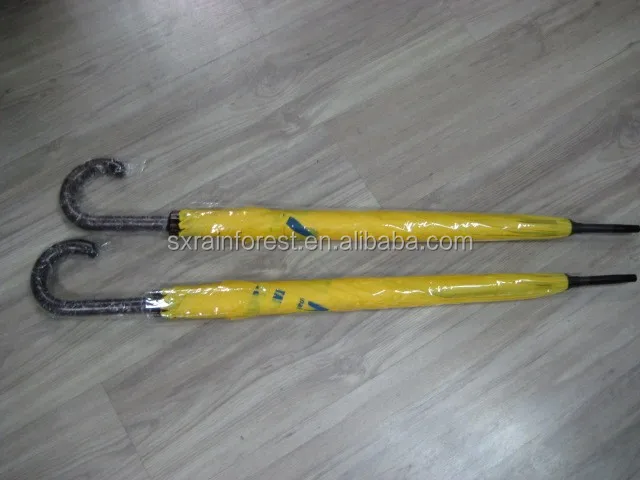 Wooden Handle J Shape Handle Promotion Stick Straight Rain Umbrella ...