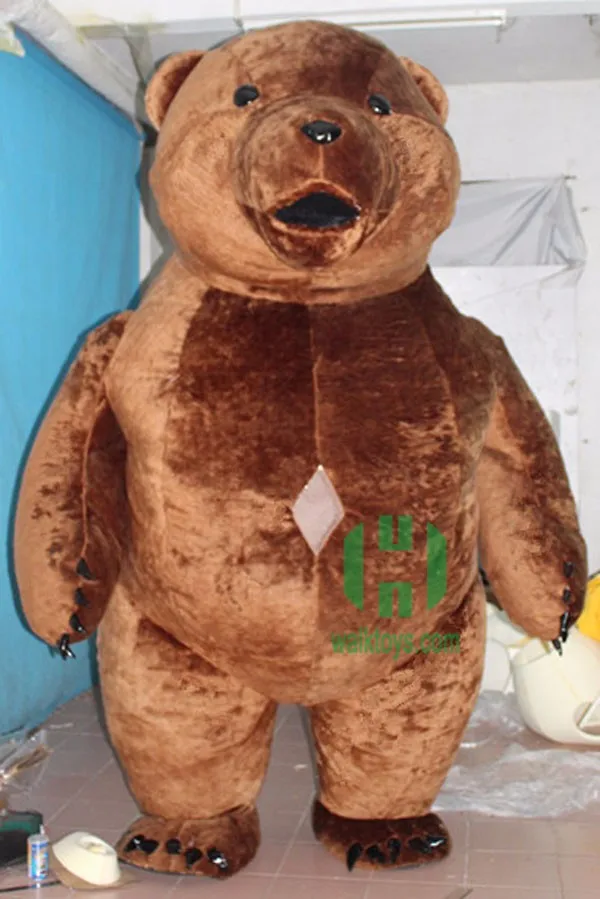 High Quality 2m 3m Plush Fur Brown Bear Inflatable Realistic Animal ...