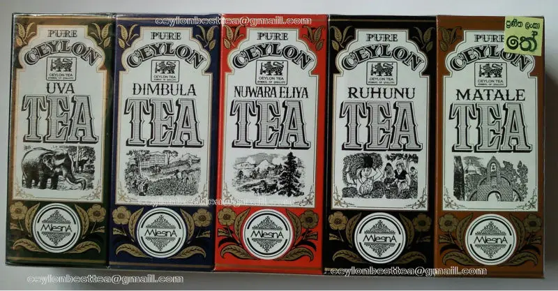 Ceylon Tea Mlesna - 5 X 50g Tea Packs 250g-uva-dimbula-nuwaraeliya ...