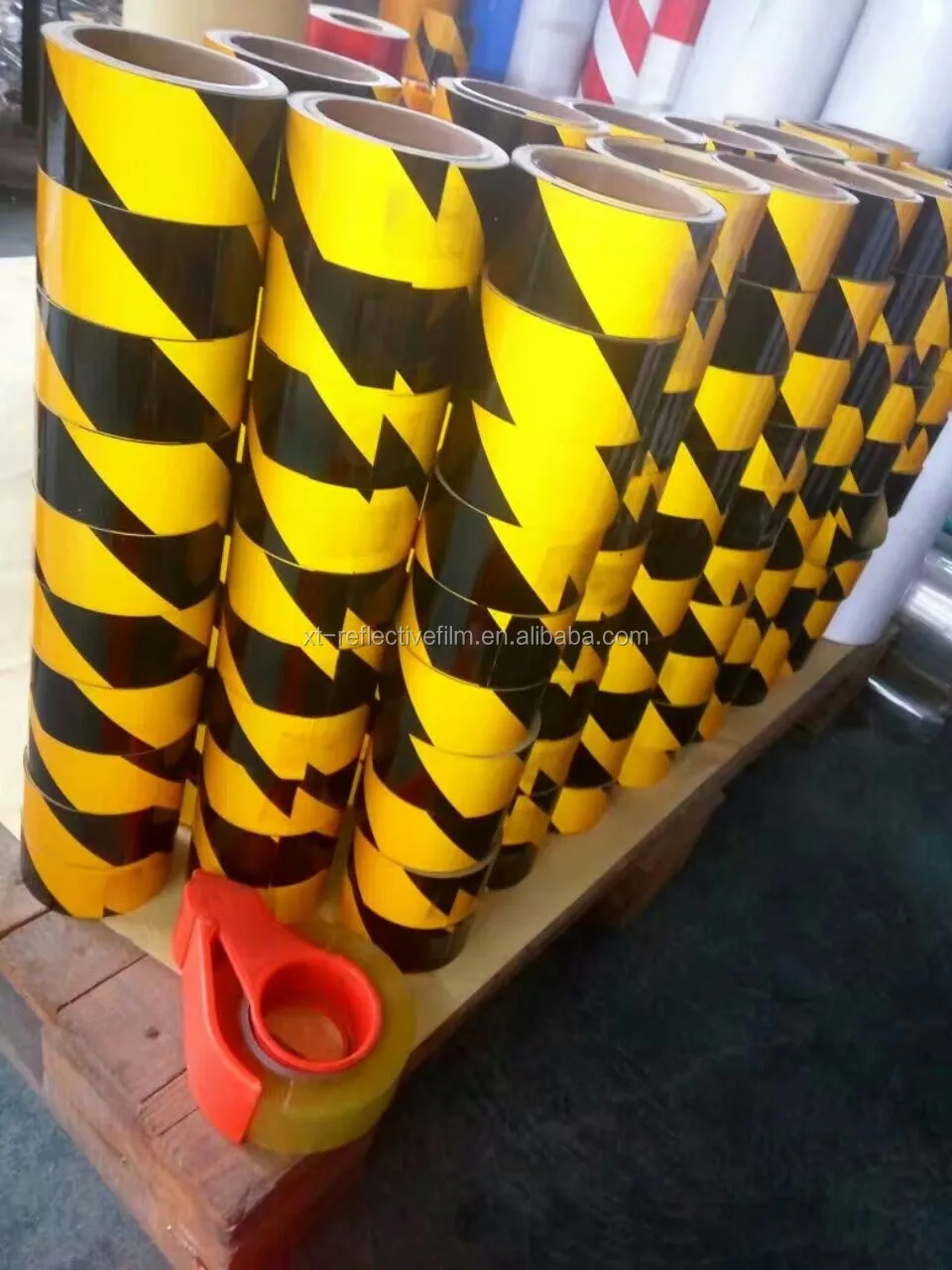 Hazard Warning Black And Yellow Reflective Tape Roll,Tiger Tape - Buy ...