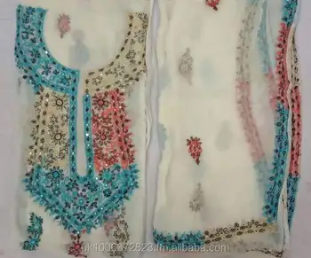 Multani Hand Blochi Embroidery With Sheesha Work 2pc Crinkal Chiffon ...