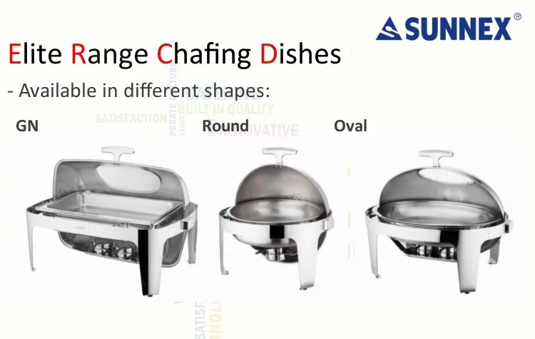Sunnex Classic Oval 9ltr Stainless Steel Roll Top Chafing Dish - Buy ...