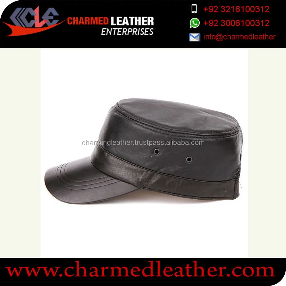 Men Leather Captain Hat/oem&odm Service Factory Custom Fitted Men's ...