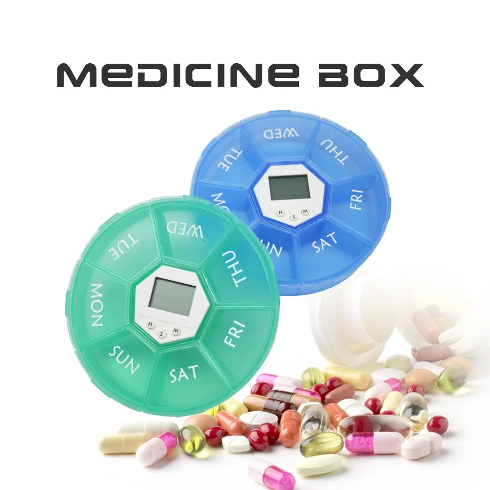 Weekly 7 Day Plastic Pill Box Timer,Medicine Drug Alarm Reminder,Smart ...