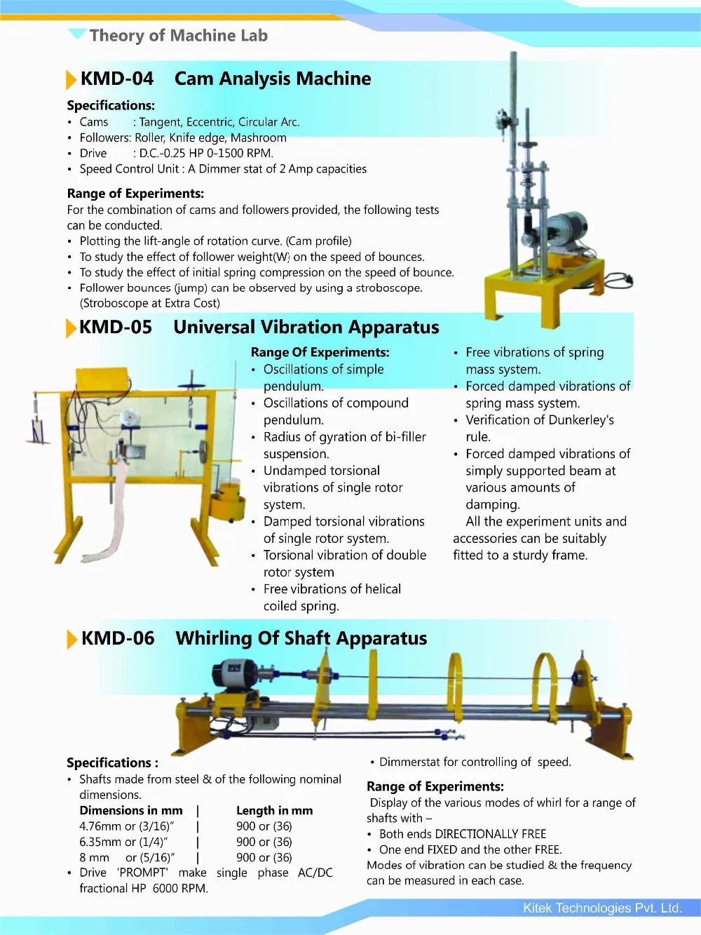 Theory Of Machine Lab Universal Vibration Apparatus Theory Of Machine ...