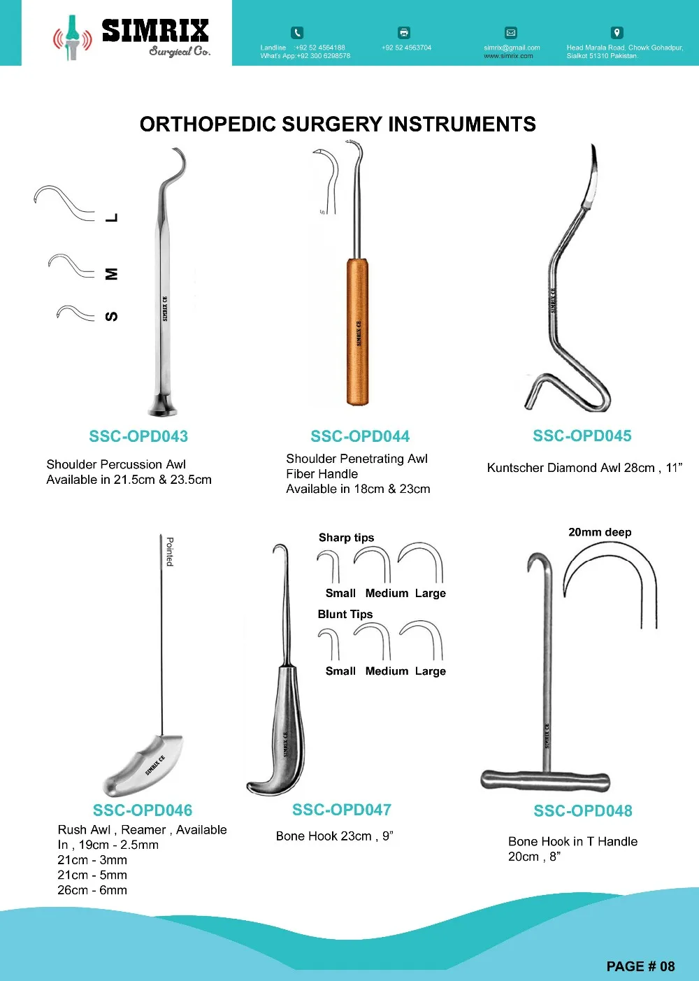 Kuntscher Diamond Awl 28cm,11",Orthopedic Instruments,Simrix - Buy ...