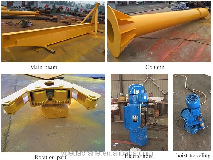 Electric Wire Rope Hoist Jib Crane 1 Ton 3 Ton Wall Mounted Jib Crane ...