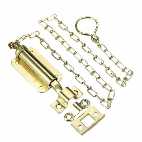 Spring Loaded Chain Slide Square Bolt Latch Security