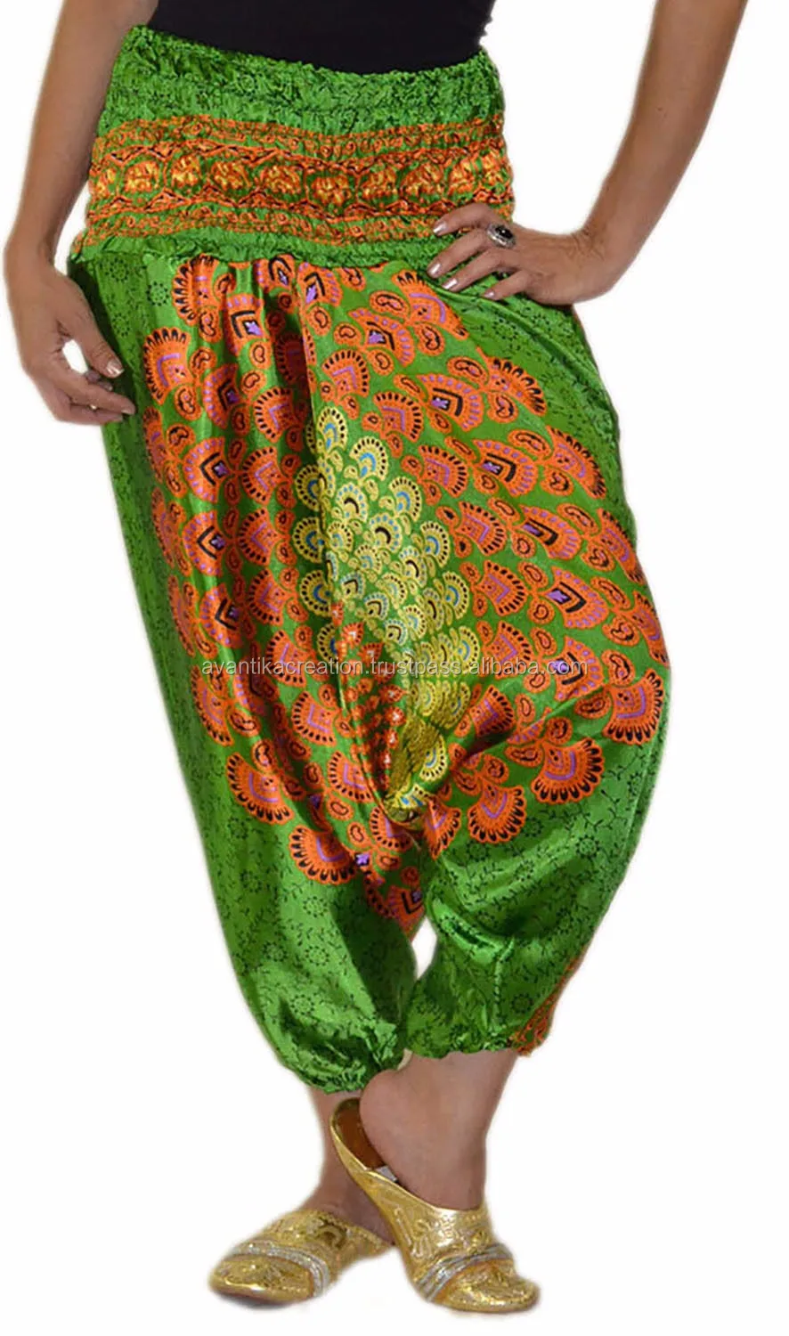 Traditional Green Loose Indian Harem Pant Ali Baba Baggy Aladdin Boho ...