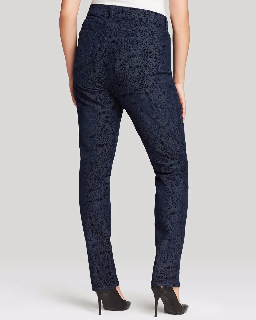 Black Denim Flock Pant Blue Denim Flocking Trouser Ladies Flocking ...