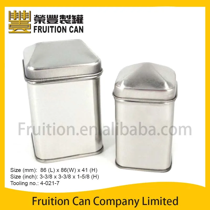 Small Square Premium Tea Tin Can With House Roof Shaped Lid - Buy ...