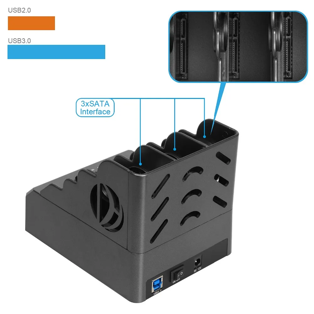 Fideco All In One Sata Hdd Docking Station Triple Usb 3.0 Hard Drive Docking Station - Buy All ...
