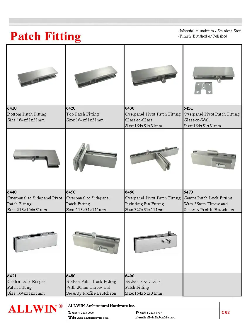Stainless Steel Cover Dorma Glass Door Fitting Bottom Lock Patch ...