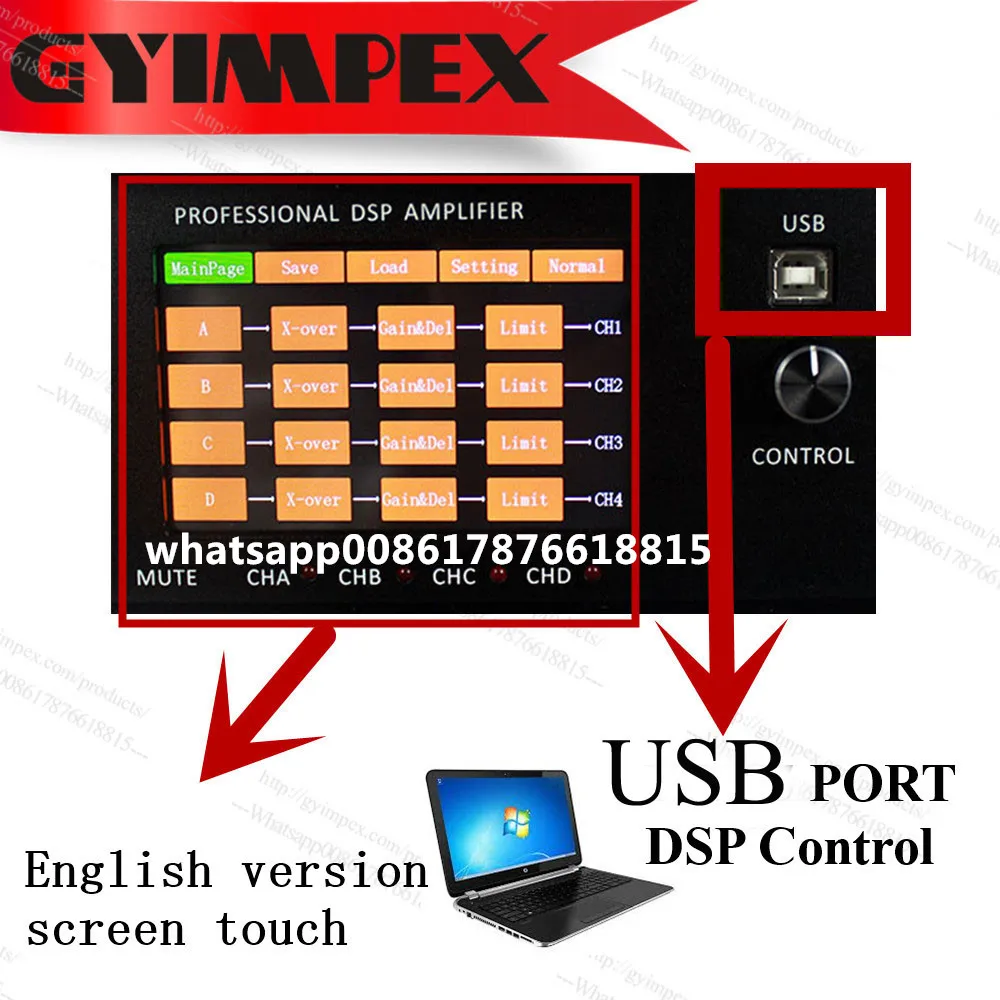 4 Channel Digital Dsp Audio Power Amplifier With Touch Screen - Buy ...