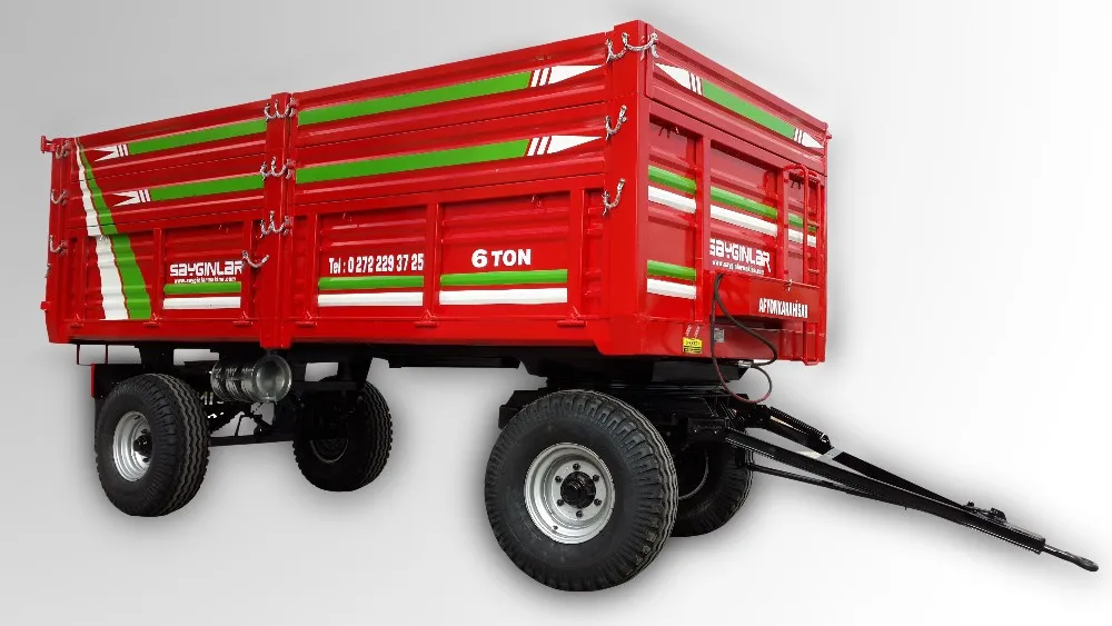Farm Dump Trailer 6 Ton Double Axle Farm Dumping Trailer Air Brake And ...