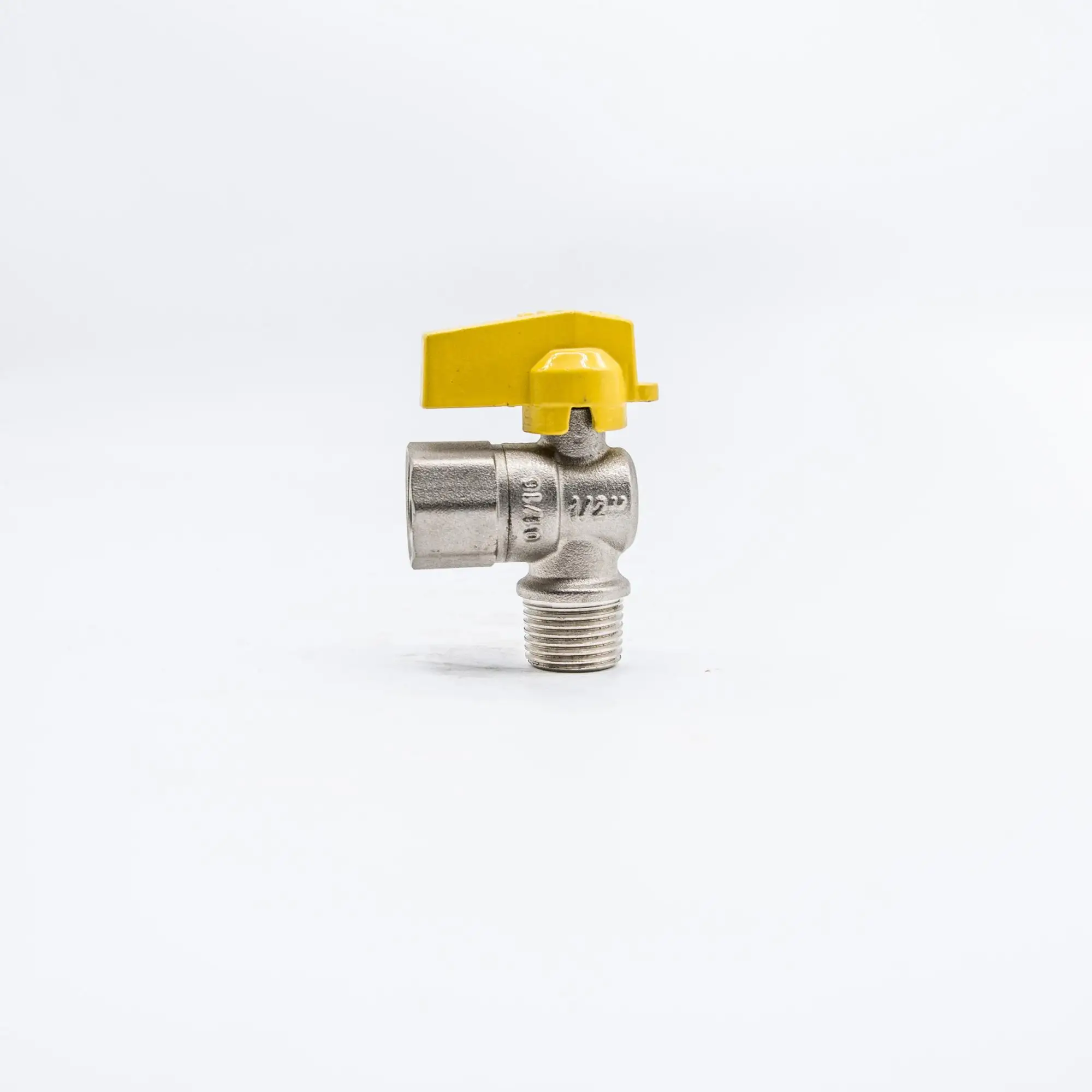 Brass Angle Gas Ball Valve With Yellow Handle Female And Male - Buy ...