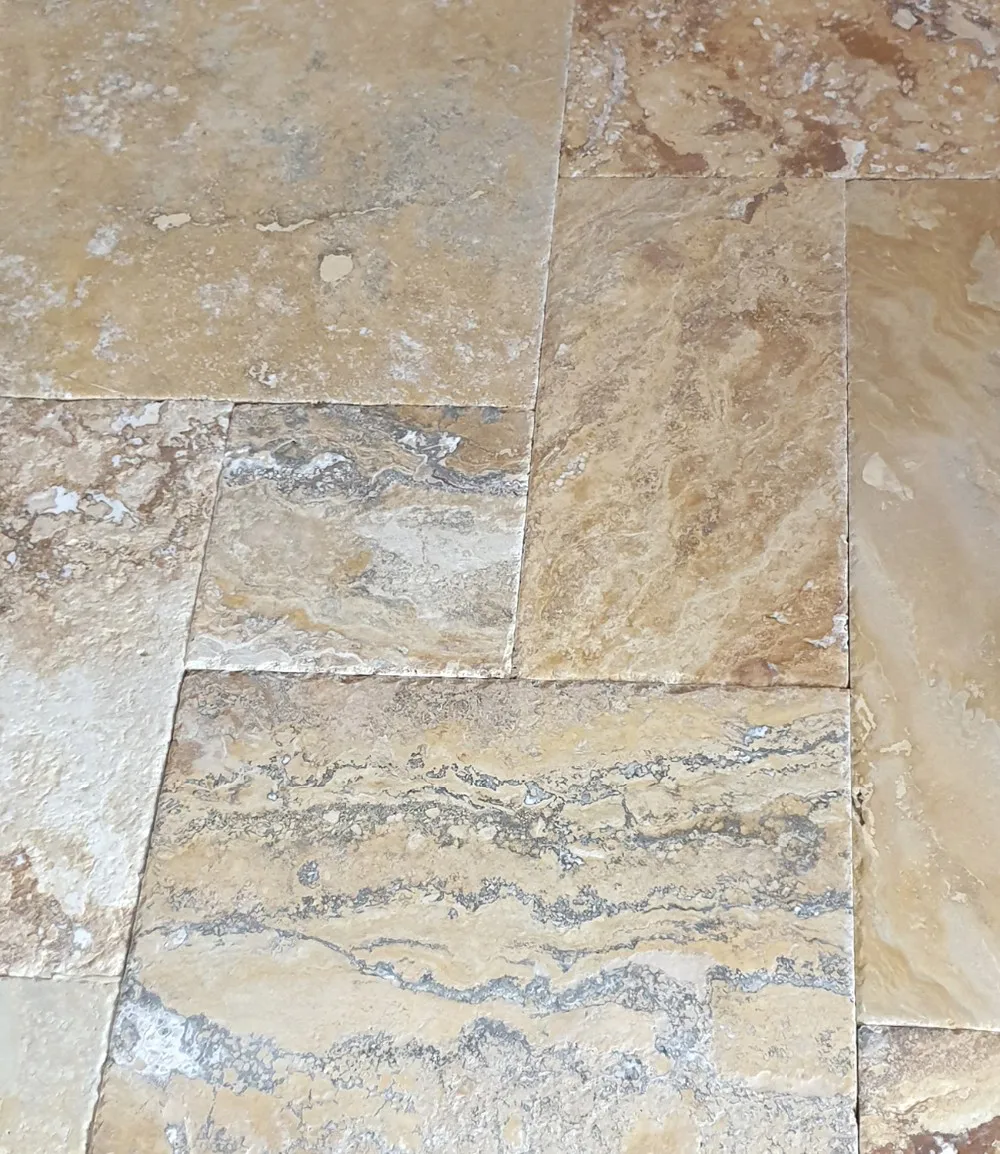 Scabas Travertine Tumbled French Pattern Set From Turkey Factory ...
