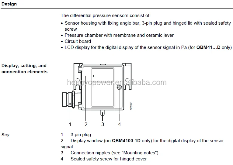Siemens Differential Pressure Sensor Qbm4100-1u - Buy Siemens Pressure ...