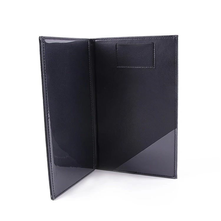 Menu Cover Leather Restaurant Menu Folder Black PU Leather Menu Server ...