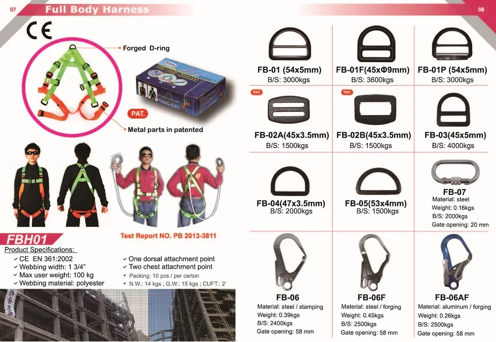 Safety Belt Full Body Harness Of Metal Adjustable D Ring - Buy ...