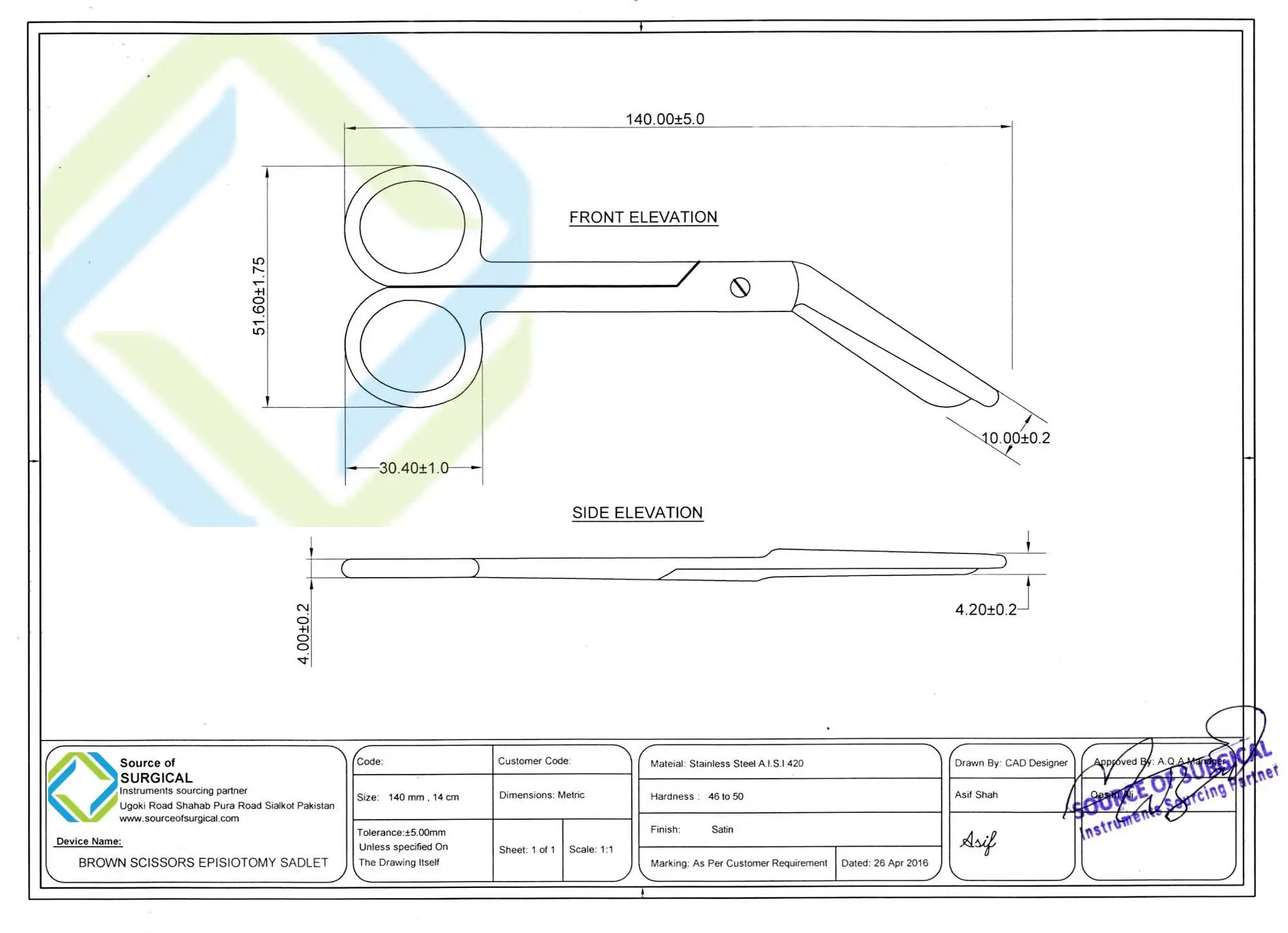 Brown Episiotomy Scissors - Buy Episiotomy Scissors,Surgical Scissors ...