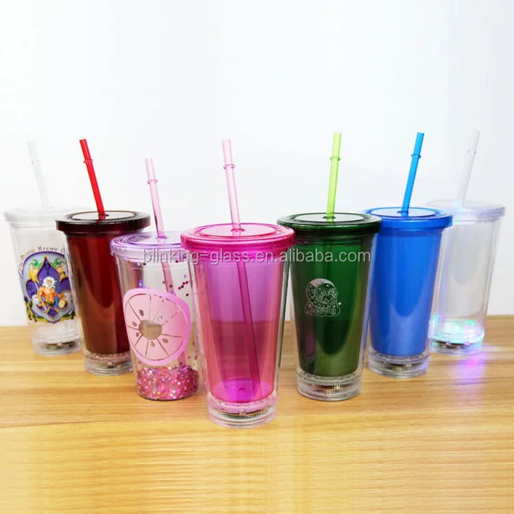 Led Light up Tumbler with Lid and Straw - Perfect for Parties
