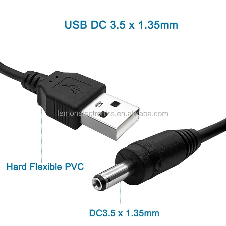 Dc 3.5x1.35 Mm 5 Volt Dc Barrel Jack Power Cable Usb To Dc3.5mm X1.35mm Barrel Power Adapter Dc ...