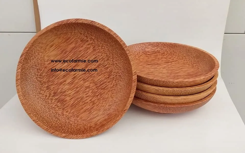 Coconut Wooden Plates/ Natural Coconut Wood Serving Dishes Handicraft ...