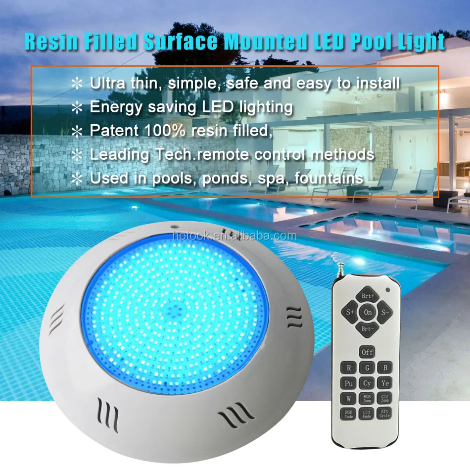 Hotook Low Voltage Ip68 Resin Filled Underwater Light Led Surface Mounted Diy 12v Led Pool Light ...