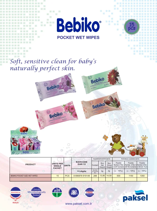 Pocket Wet Wipes - Bebiko by Paksel - Skin Care for Babies