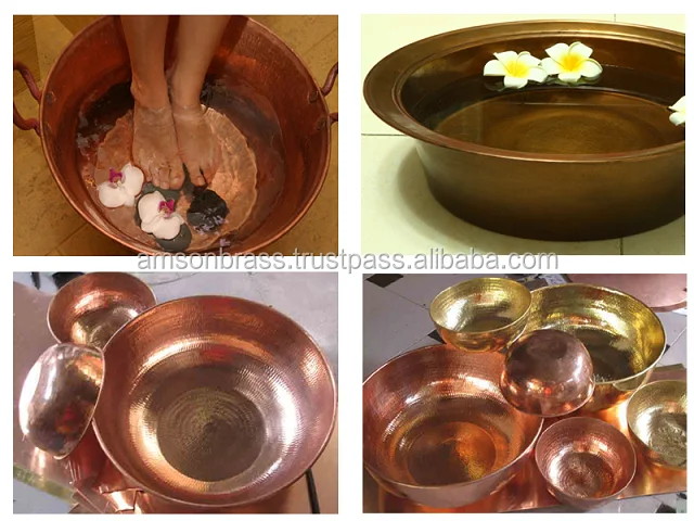 Metal Hammered Golden Finishes Pedicure Foot Spa Bowl - Buy Metal ...
