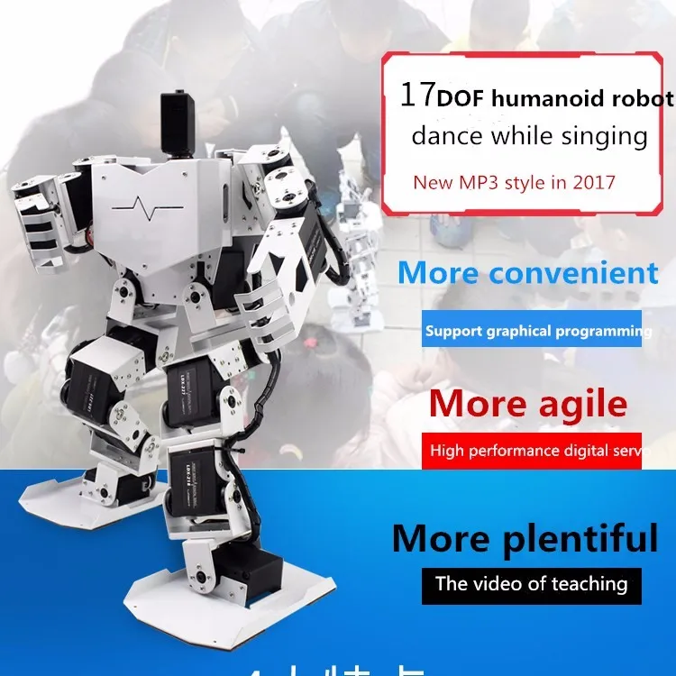 H3.0 17dof Biped Humanoid Robot With Free App,Mp3 Module,Detailed Video ...