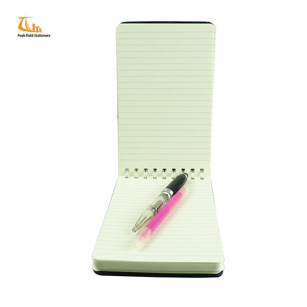 Custom Pu Leather Black Hard Cover 300 Pages A4 A5 Size Police Writing ...