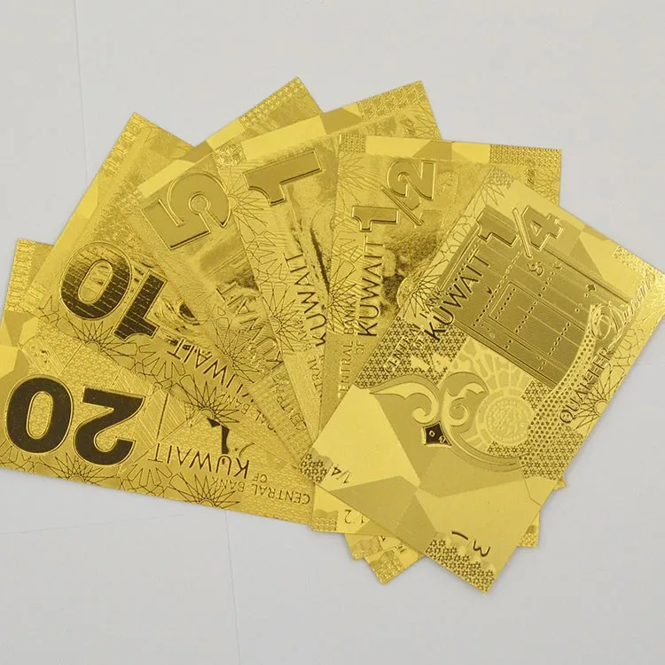 Kuwait Dinar Souvenir Banknote - 24K Gold Plated Gift