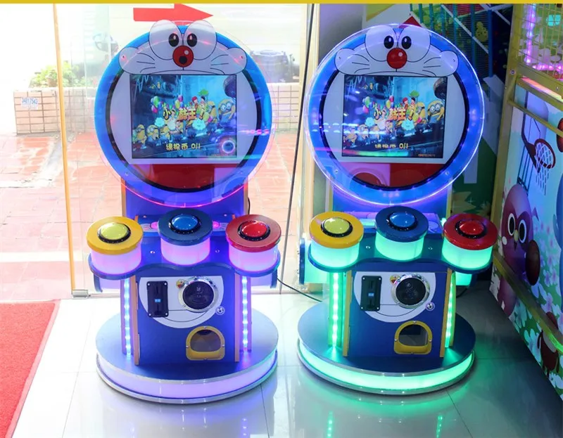 Indoor Amusement Park Coin Operated Doraemon Play Drum Plastic Drum ...