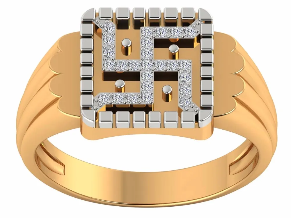 Traditional Classic Twisted Perfection Beautiful Swastika Gold Diamond ...