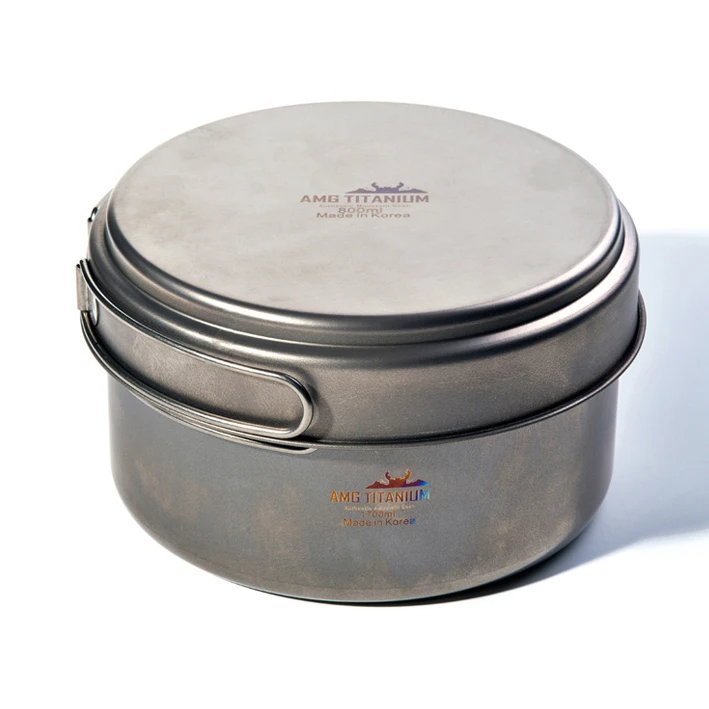 Titanium Camping Cookware Pot - Large 1700ml Mess Kit Outdoor Solo ...