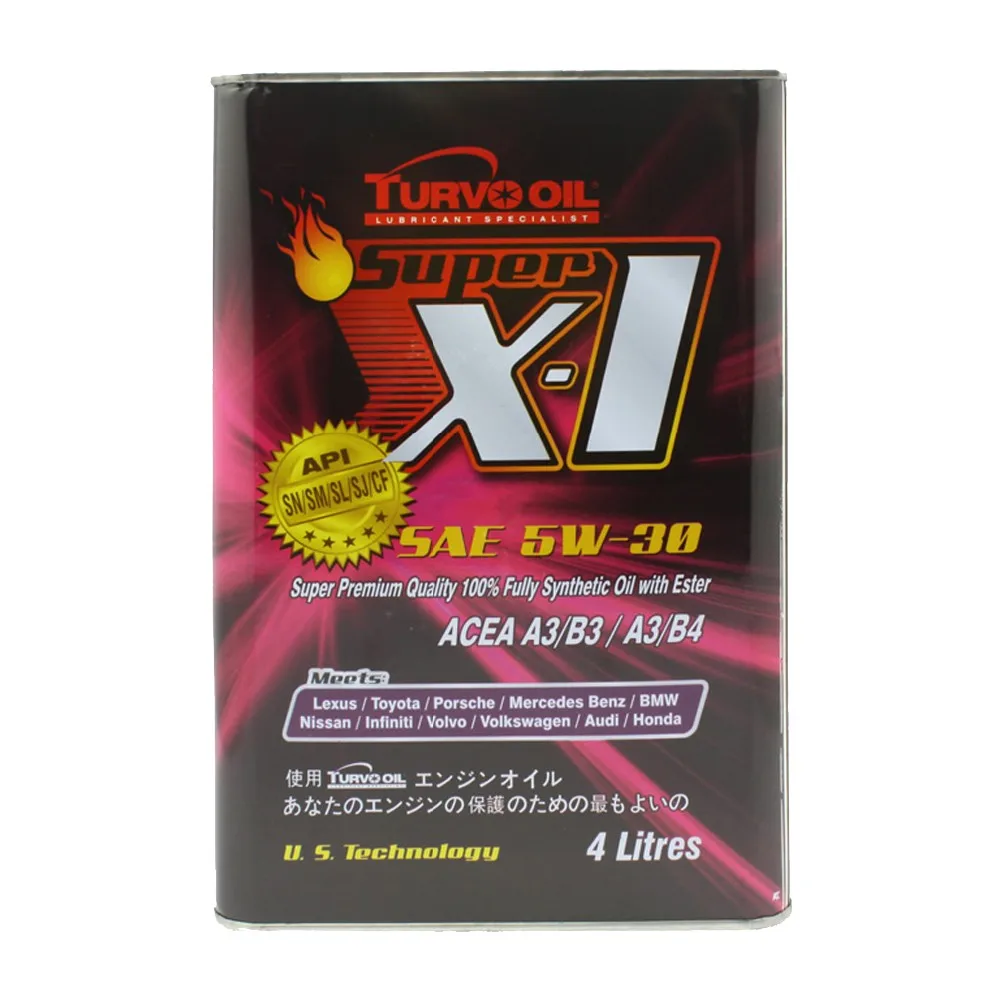 lubricant oil super X-1 sae 5w30 100% fully synthetic ester api sn ...