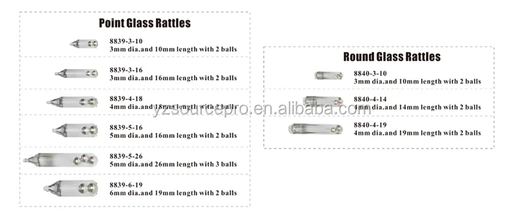 3mm 4mm 5mm Fishing Accessories Tube Glass Lure Rattles For Soft Bait ...