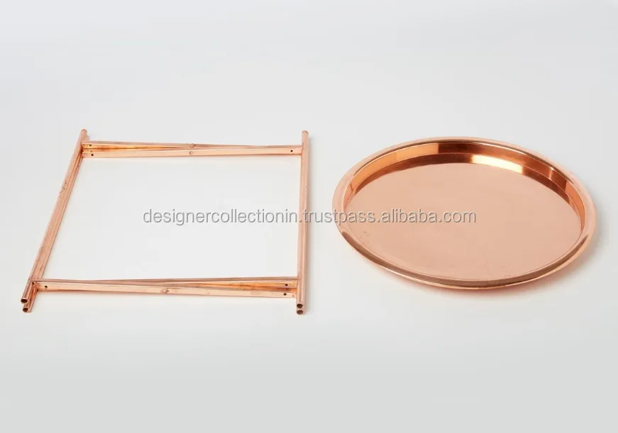 Gold Serving Tray Round - Small Round Metal Tray Baki Logam