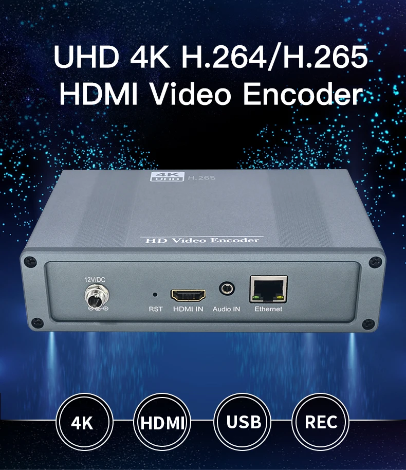 Iptv Ultra 4k Hdmi H.264 H.265 Over Rj45 Video Encoder With Recording ...